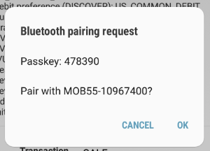 Android Pairing Request