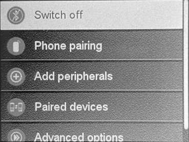 Bluetooth Setup menu