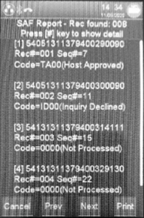 Displayed SAF Report