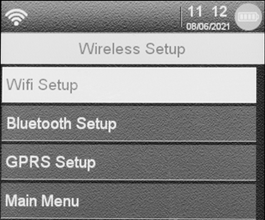 Wireless Setup Menu
